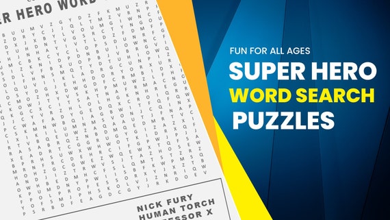 Super Hero Word Search Collection | Etsy