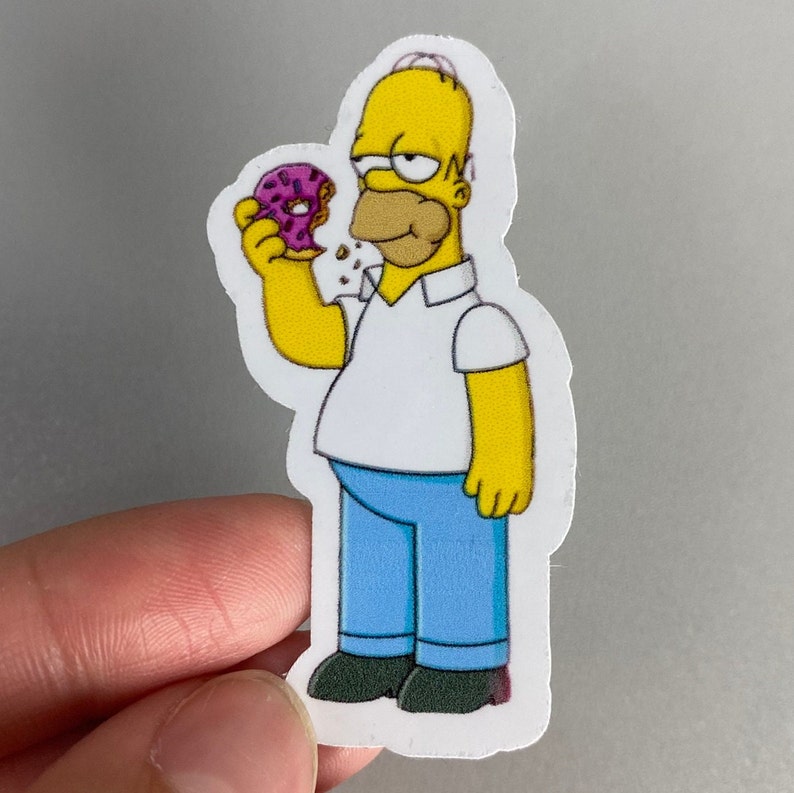 Homer Simpson / Homer Simpson Sticker / Waterproof / White | Etsy