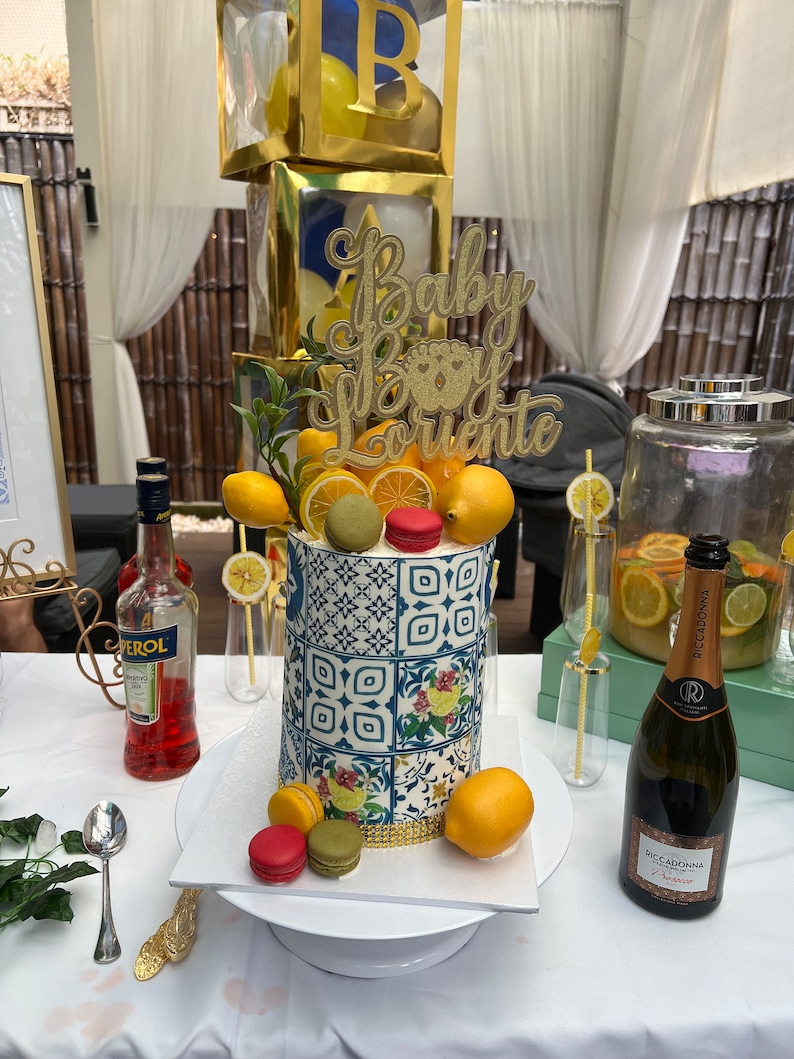 POSITANO Lemon Digital Download | AMALFI COAST | Tiles | Cake Wrap ...