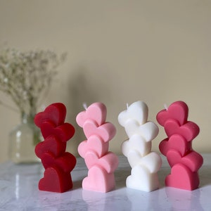 Heart Candle / Heart Tower Candle / Heart Stack Candle / Gifts for Her ...