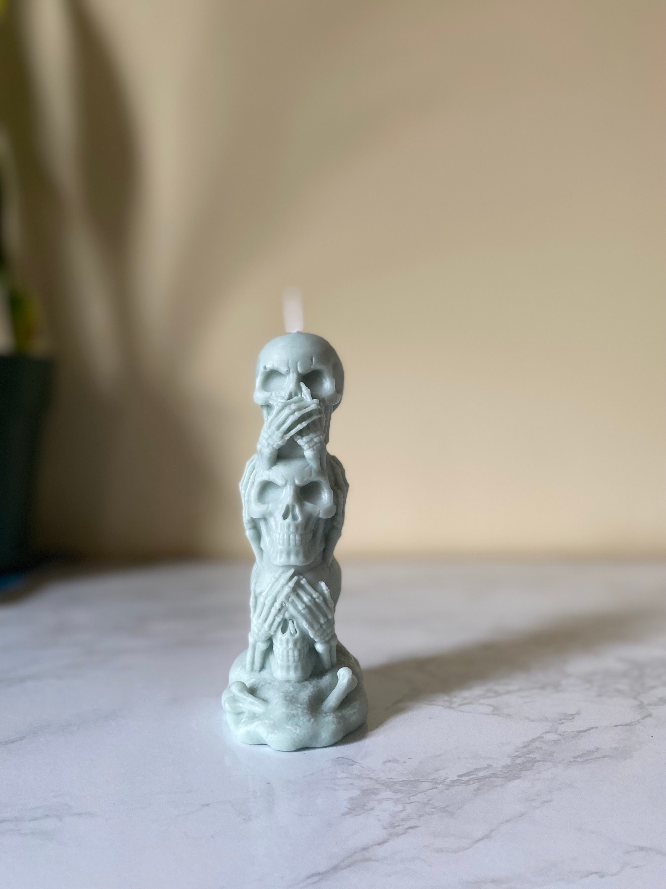 Skeleton Candle / Skeleton Pillar Candle/ Halloween Candle / - Etsy