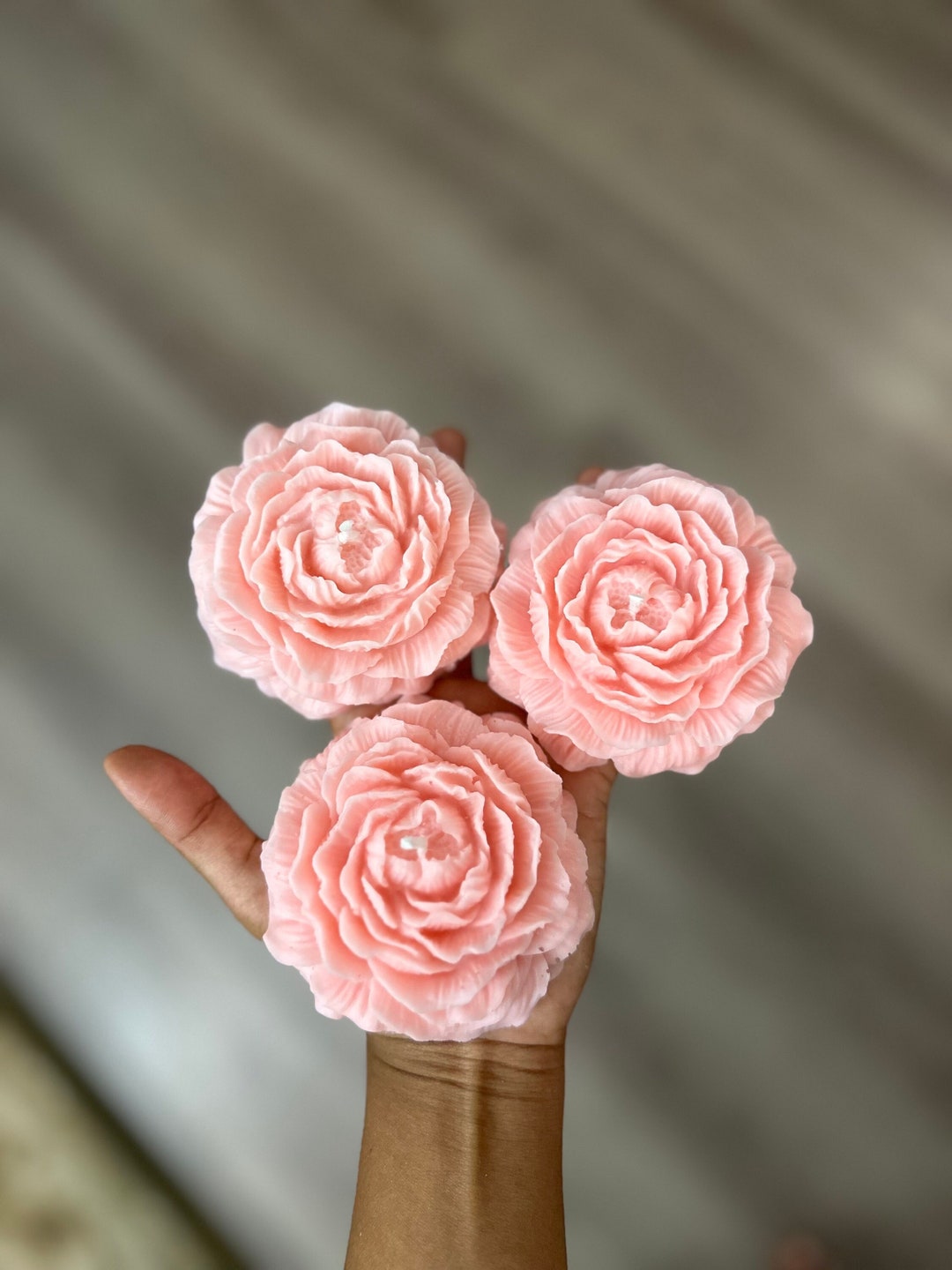 Peony Flower Candle / Flower Candle / Wedding Candle Centerpieces / Soy ...