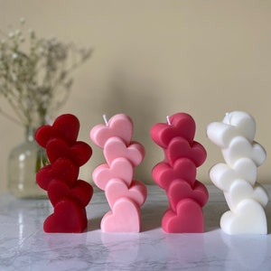 Heart Stack Sculptural Candle | Romantic Home Decor - Etsy