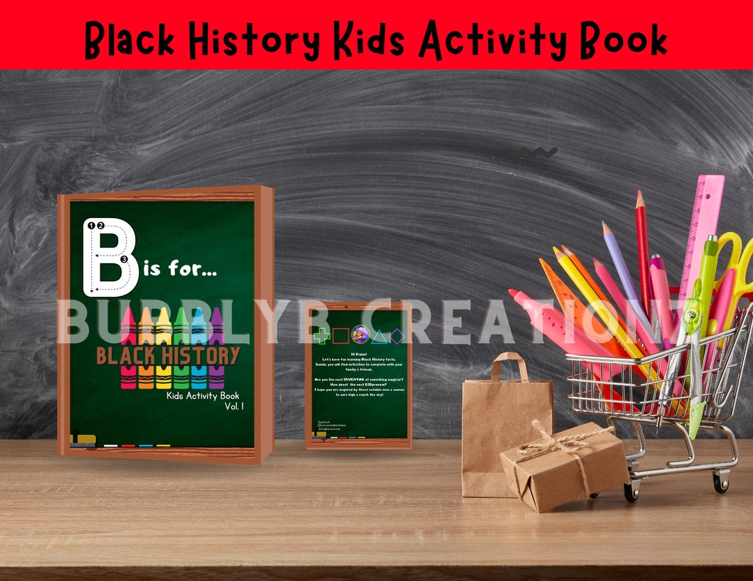 B is for Black History Kids Activity Book - Etsy