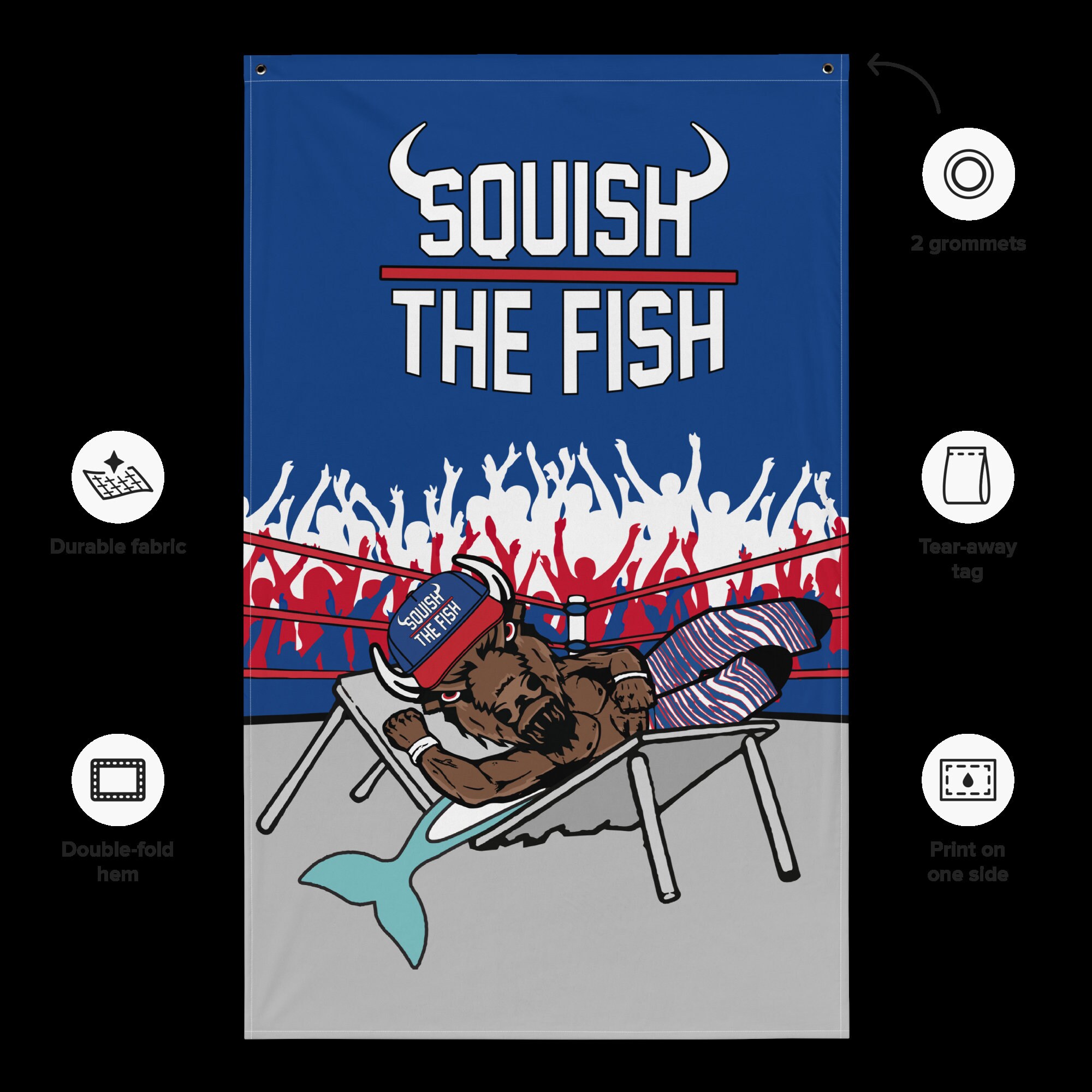 Squish the Fish Flag - Etsy Canada