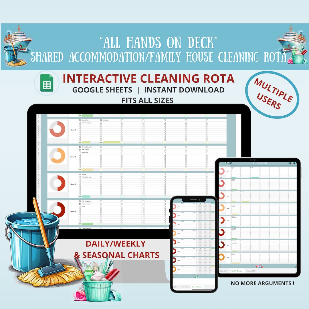 MULTIPLE USER, INTERACTIVE Cleaning Housework Home Maintenance Chore ...