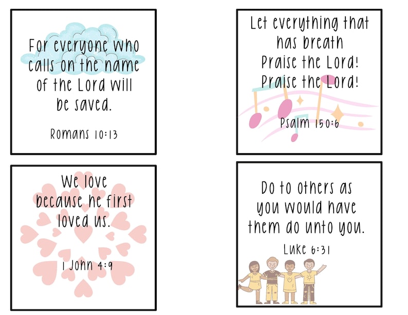 Printable Bible Verse Cards | Children's Printable Scripture Cards ...