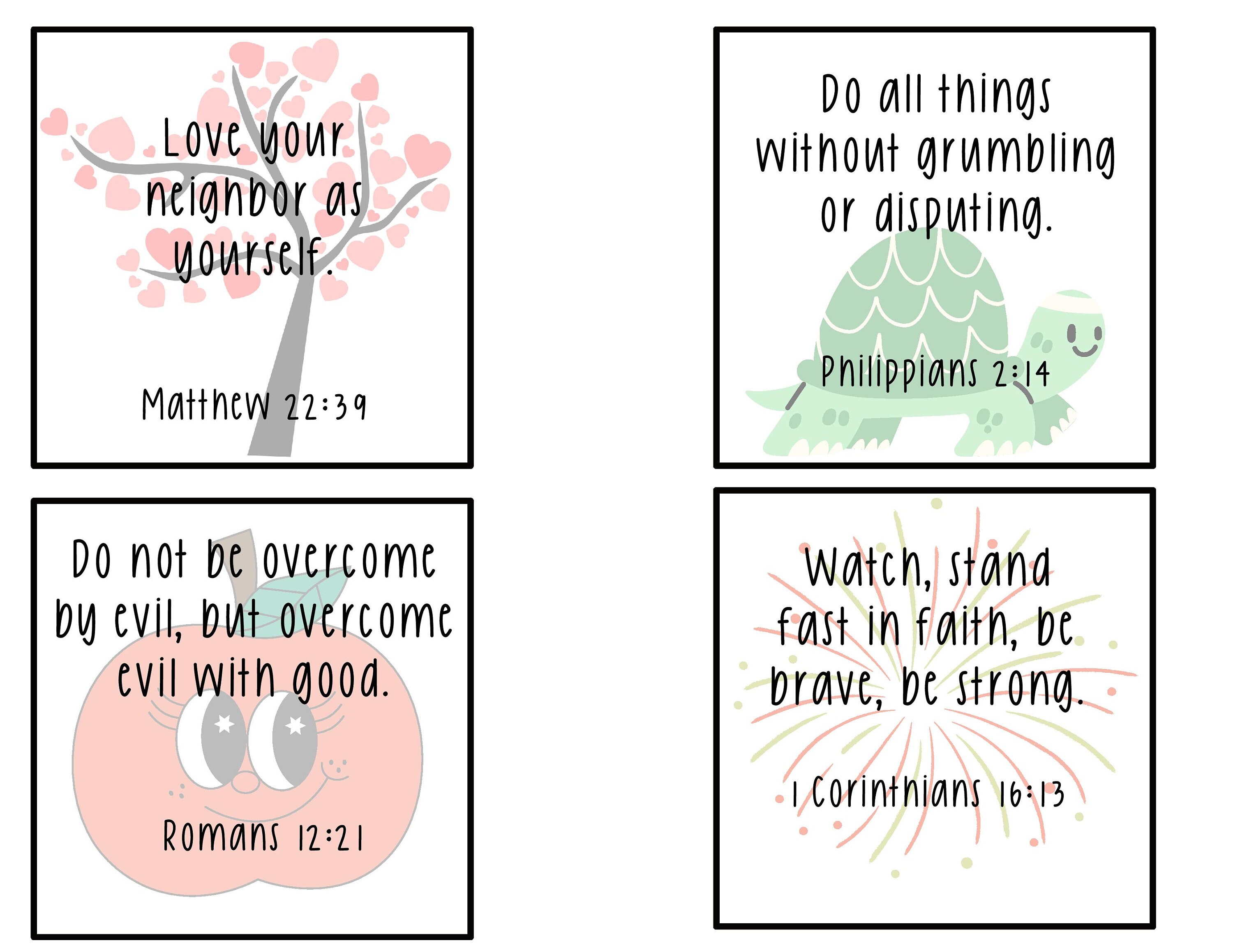 Printable Bible Verse Cards | Children's Printable Scripture Cards ...