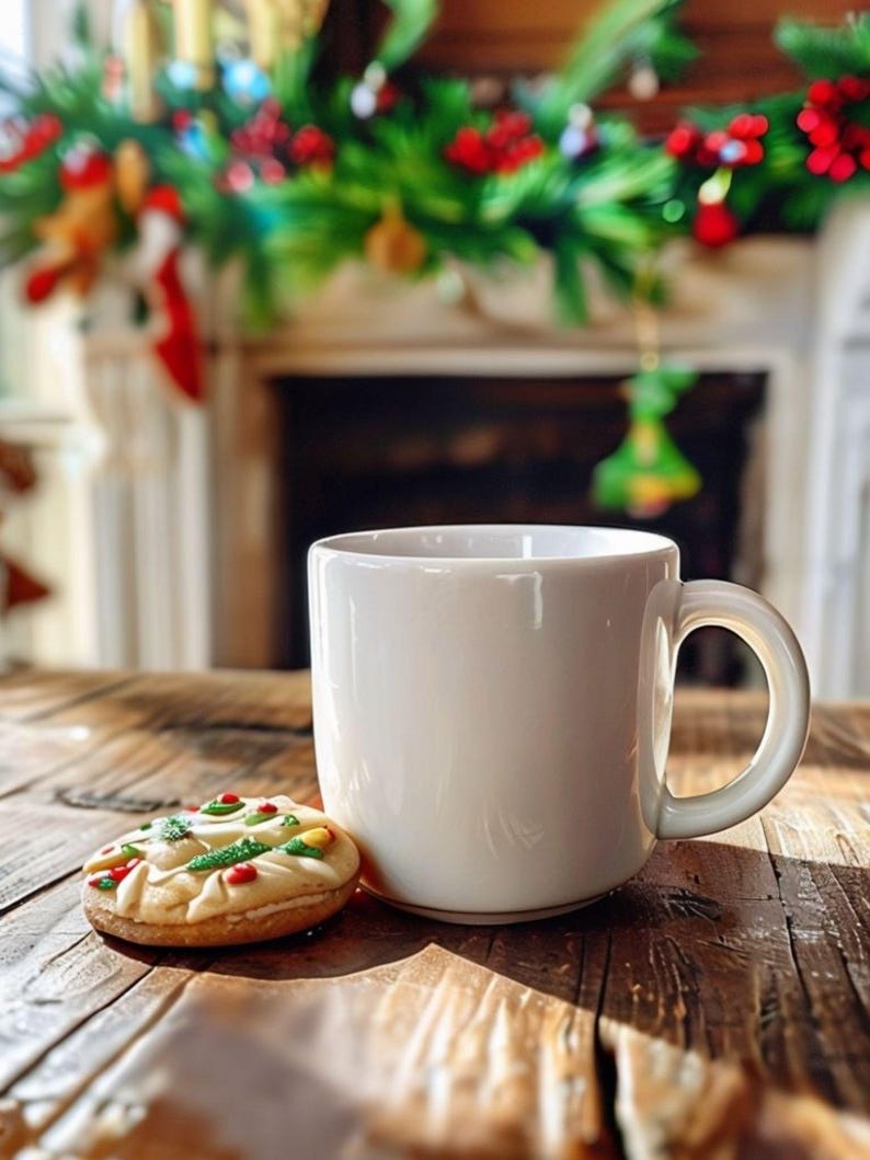 Christmas Coffee Mug Mockup | Holiday-themed Drinkware Design Template ...