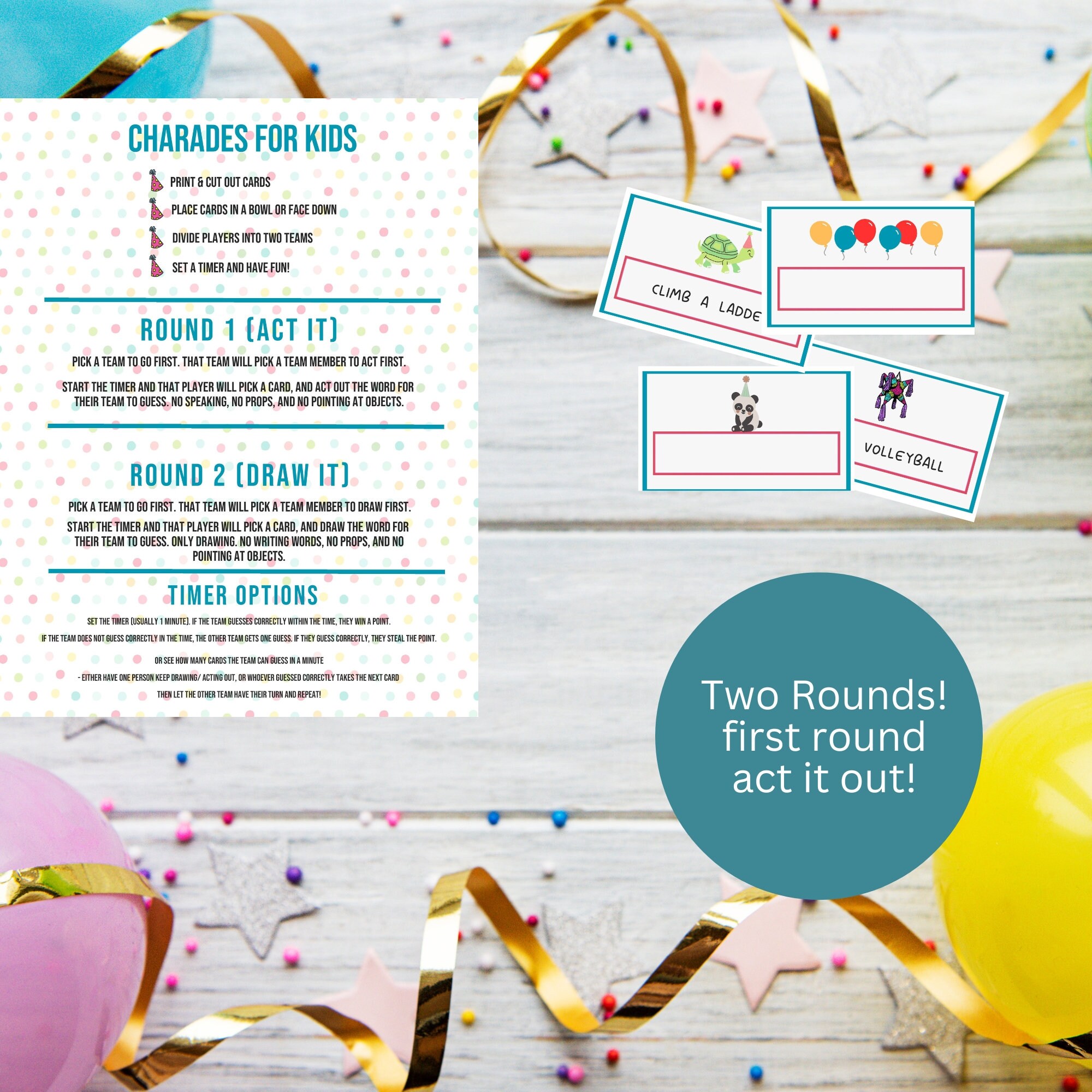 Printable Charade Game for Kids | Family Fun | Printable Games ...