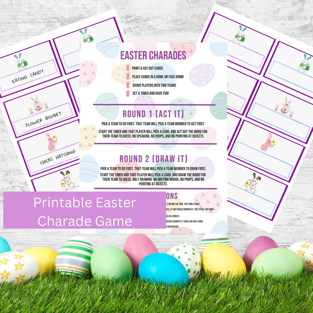 Easter Printable Charades | Family Fun | Printable Games | Instant ...