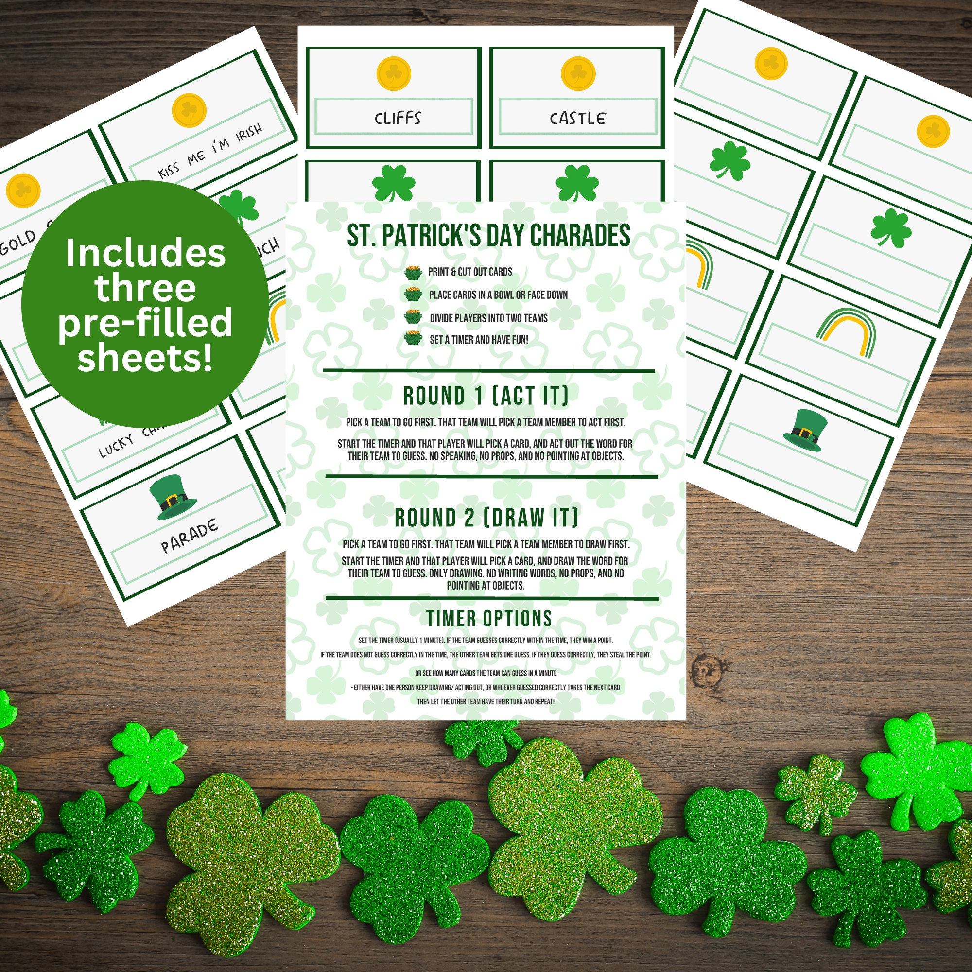 St. Patrick's Day Printable Charades | Family Fun | Printable Games ...