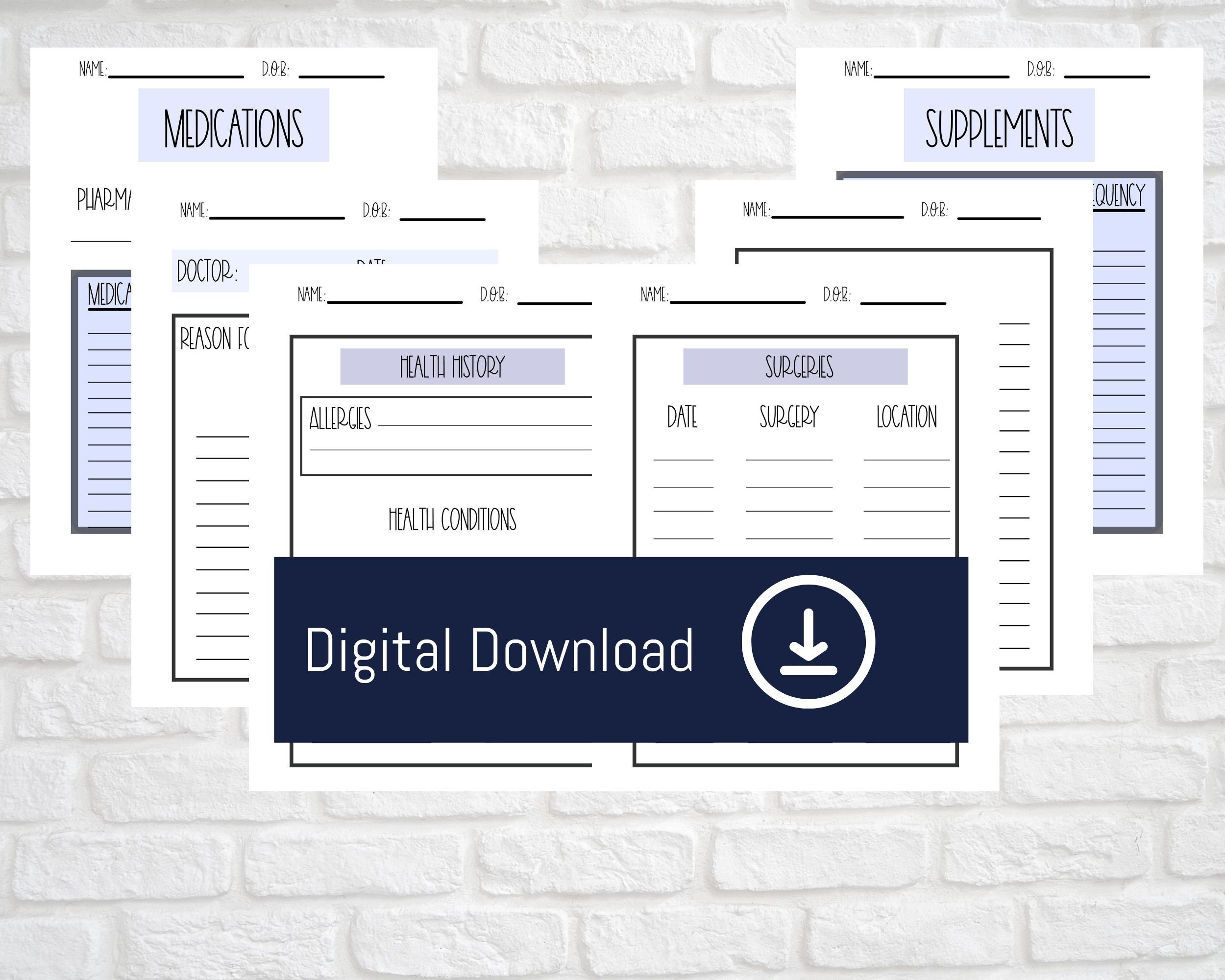 Personalized Medical Printable Digital Download - Etsy