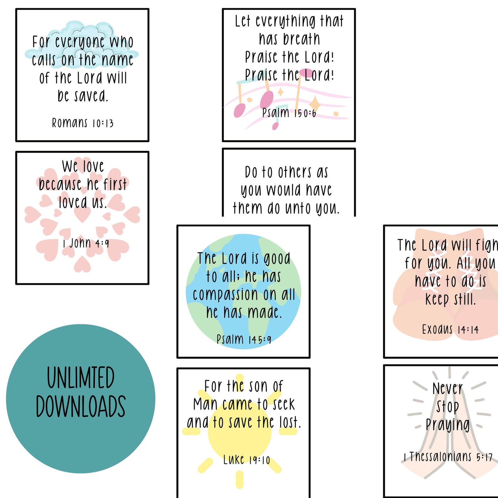 Printable Bible Verse Cards | Children's Printable Scripture Cards ...