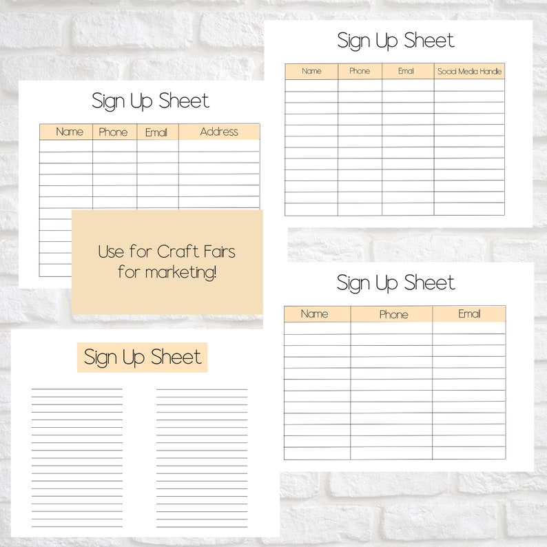 Printable Sign up Sheet Sign in Template Sign in Download Sign in ...