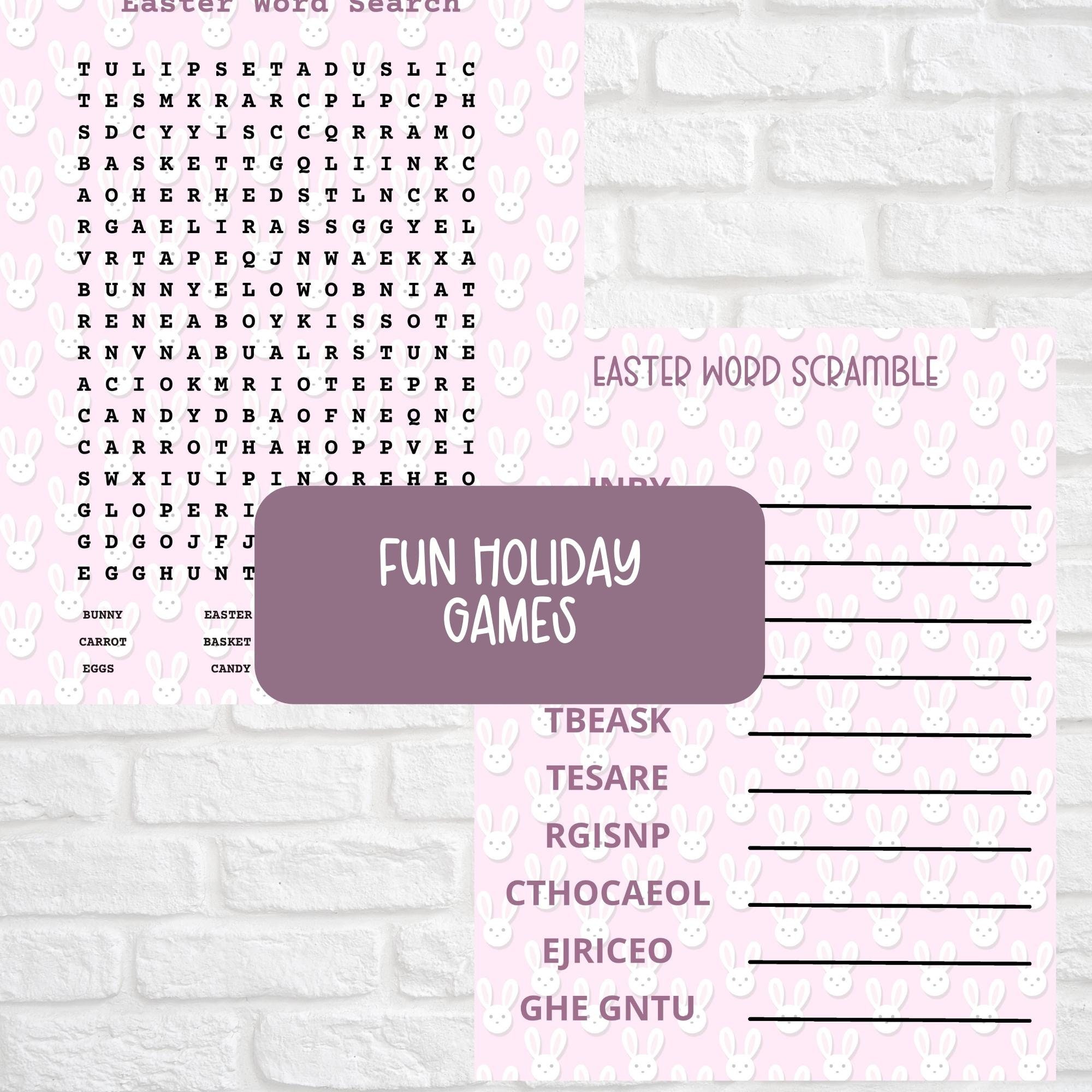 Easter Word Find & Word Scramble | Digital Download - Etsy