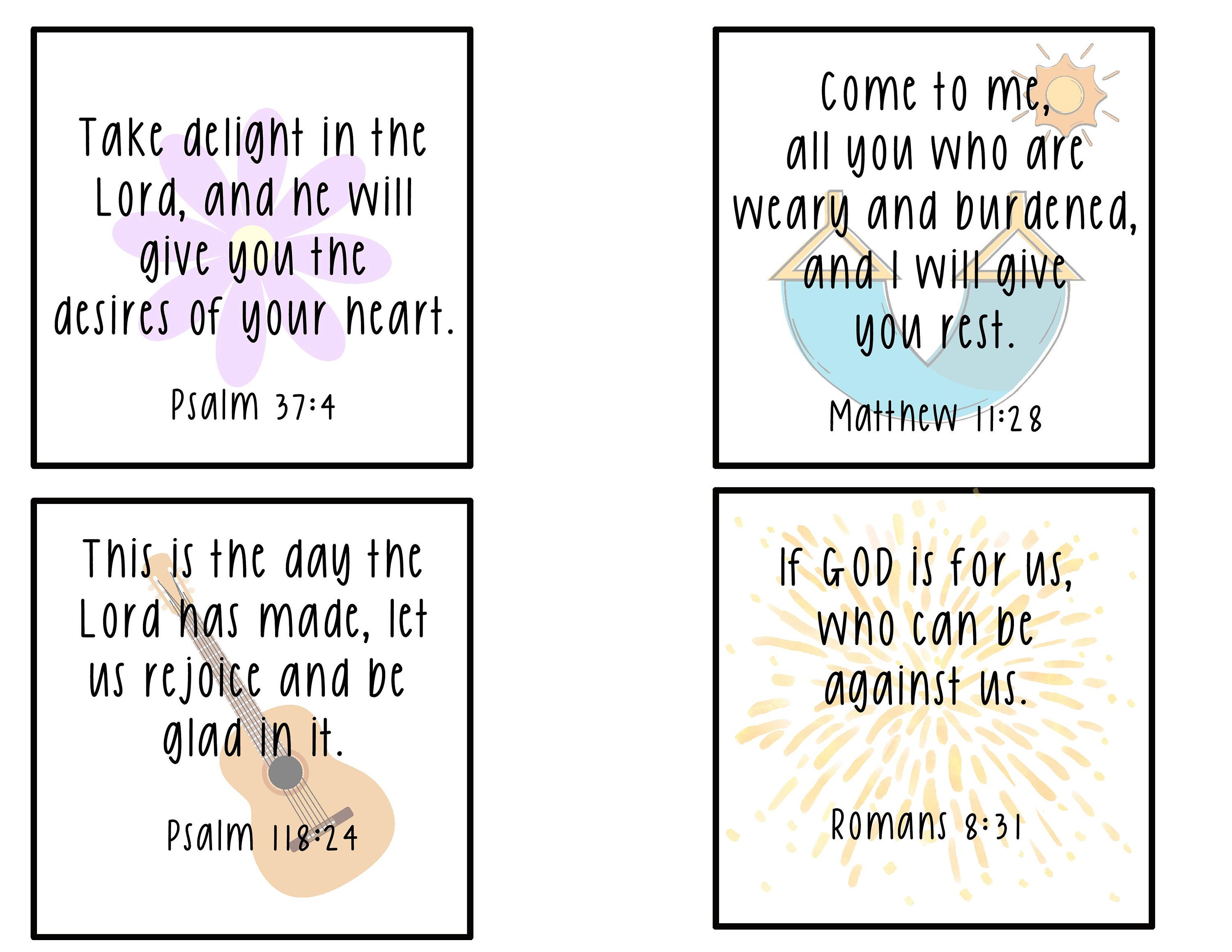Printable Bible Verse Cards | Children's Printable Scripture Cards ...