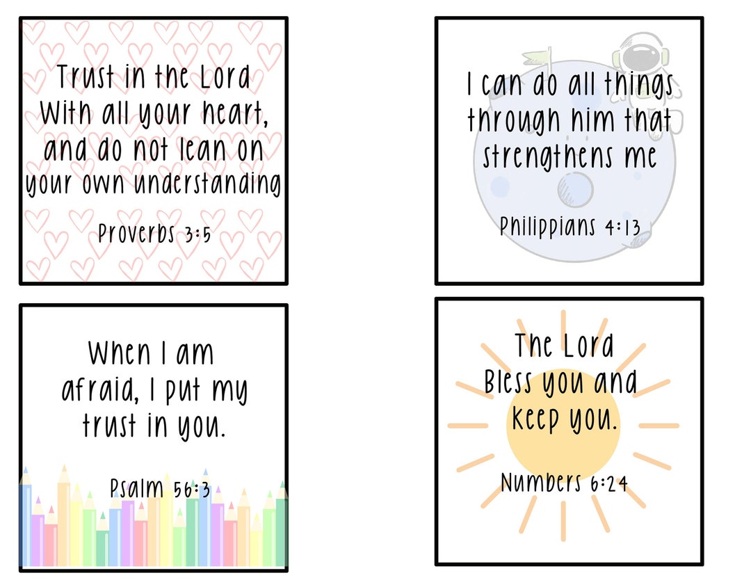Printable Bible Verse Cards | Children's Printable Scripture Cards ...
