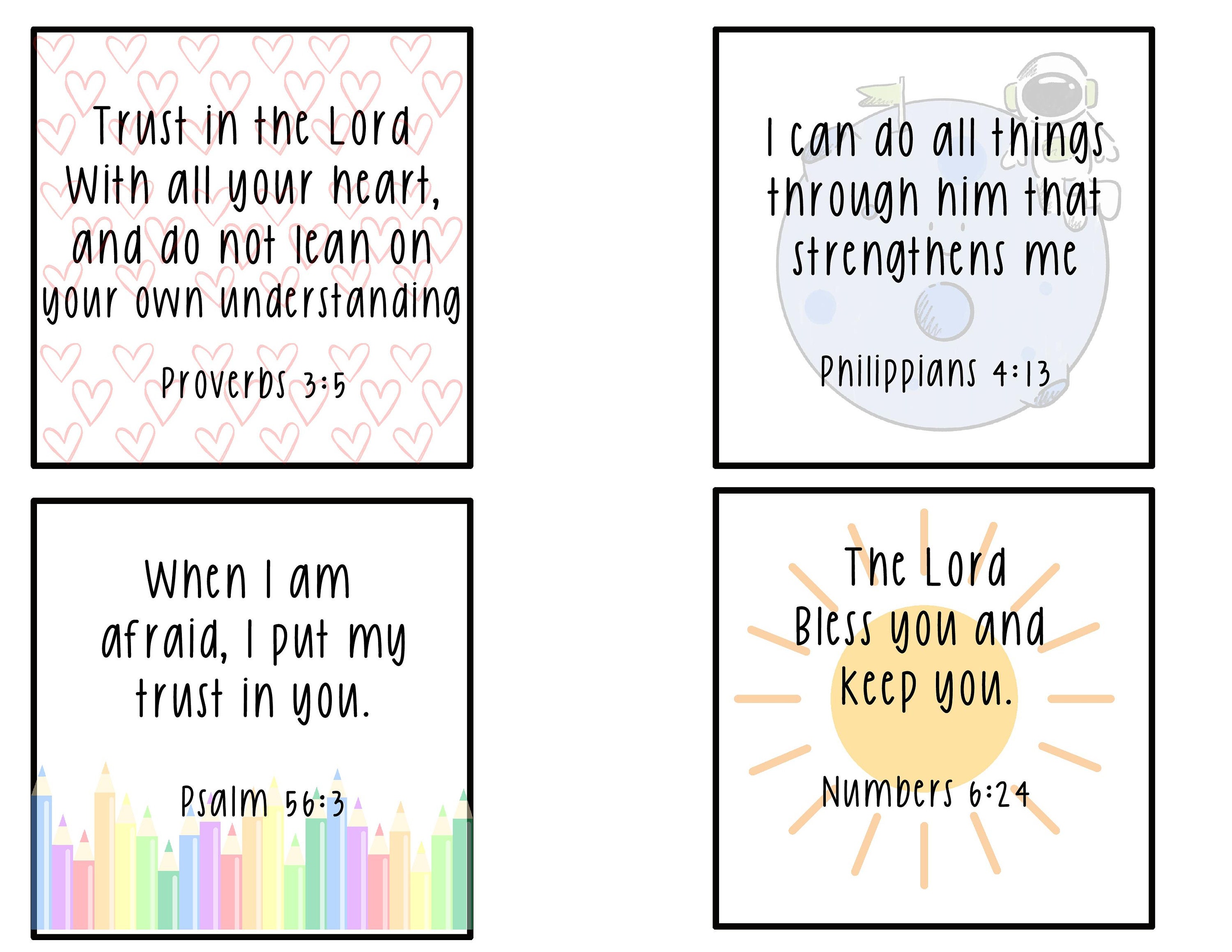Printable Bible Verse Cards | Children's Printable Scripture Cards ...