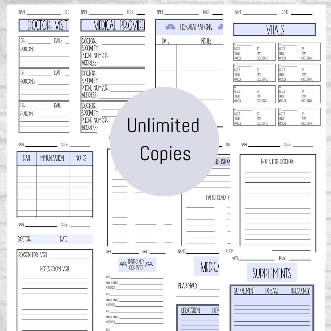 Personalized Medical Printable Digital Download - Etsy