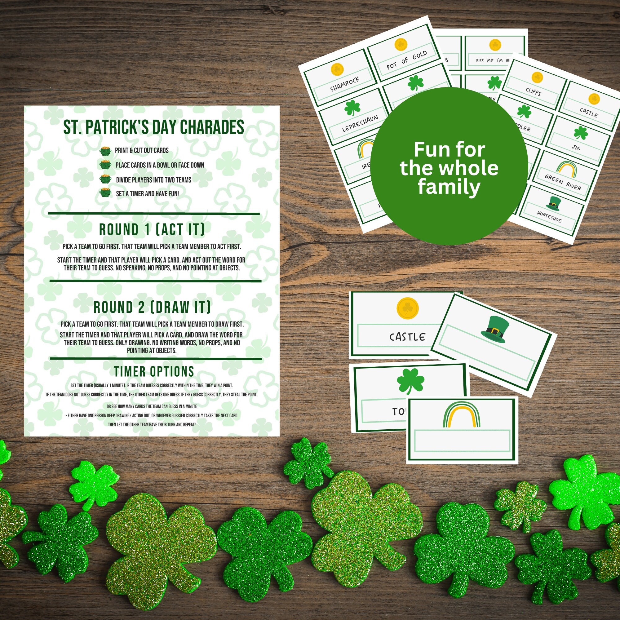 St. Patrick's Day Printable Charades Family Fun Printable Games Instant ...
