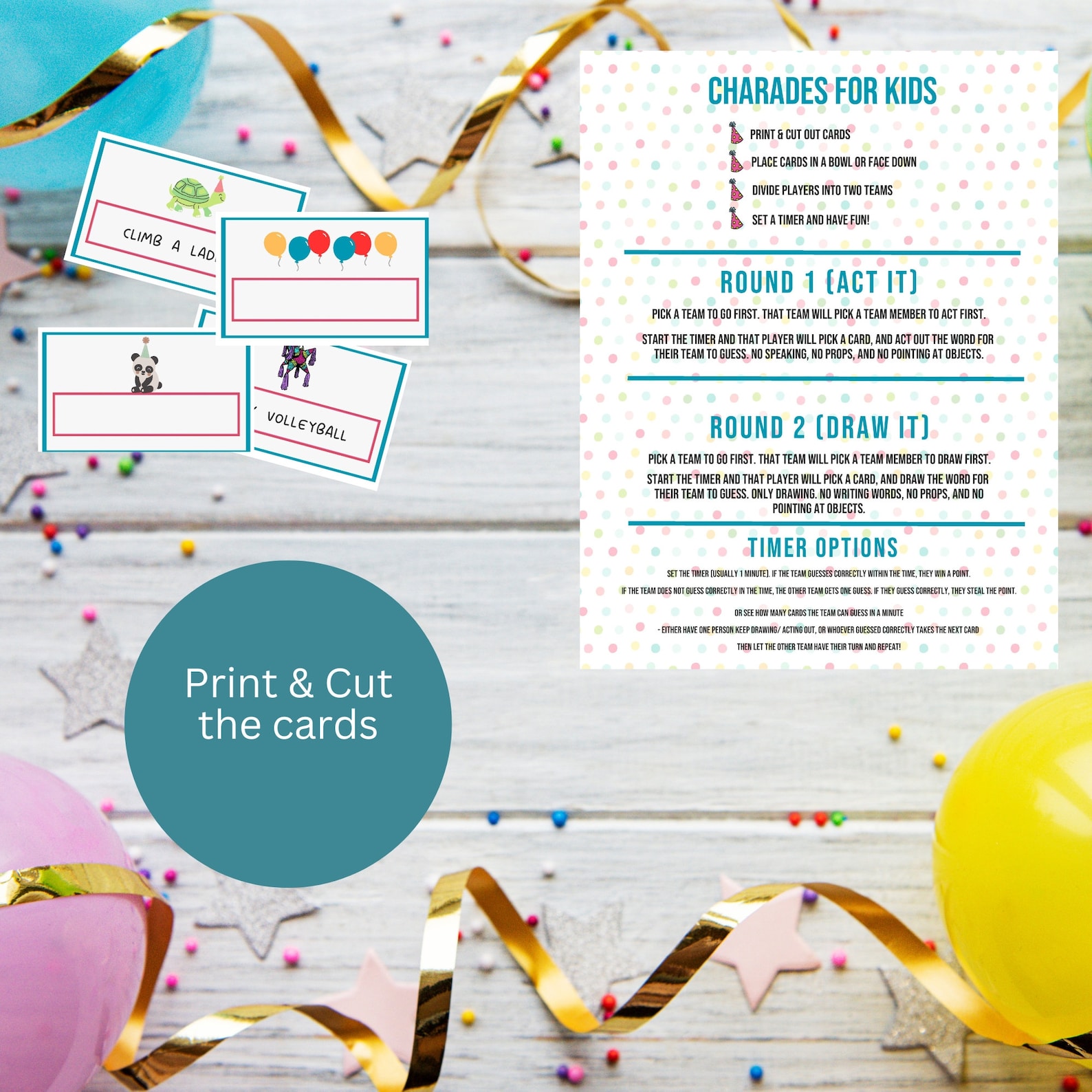 Printable Charade Game for Kids | Family Fun | Printable Games ...
