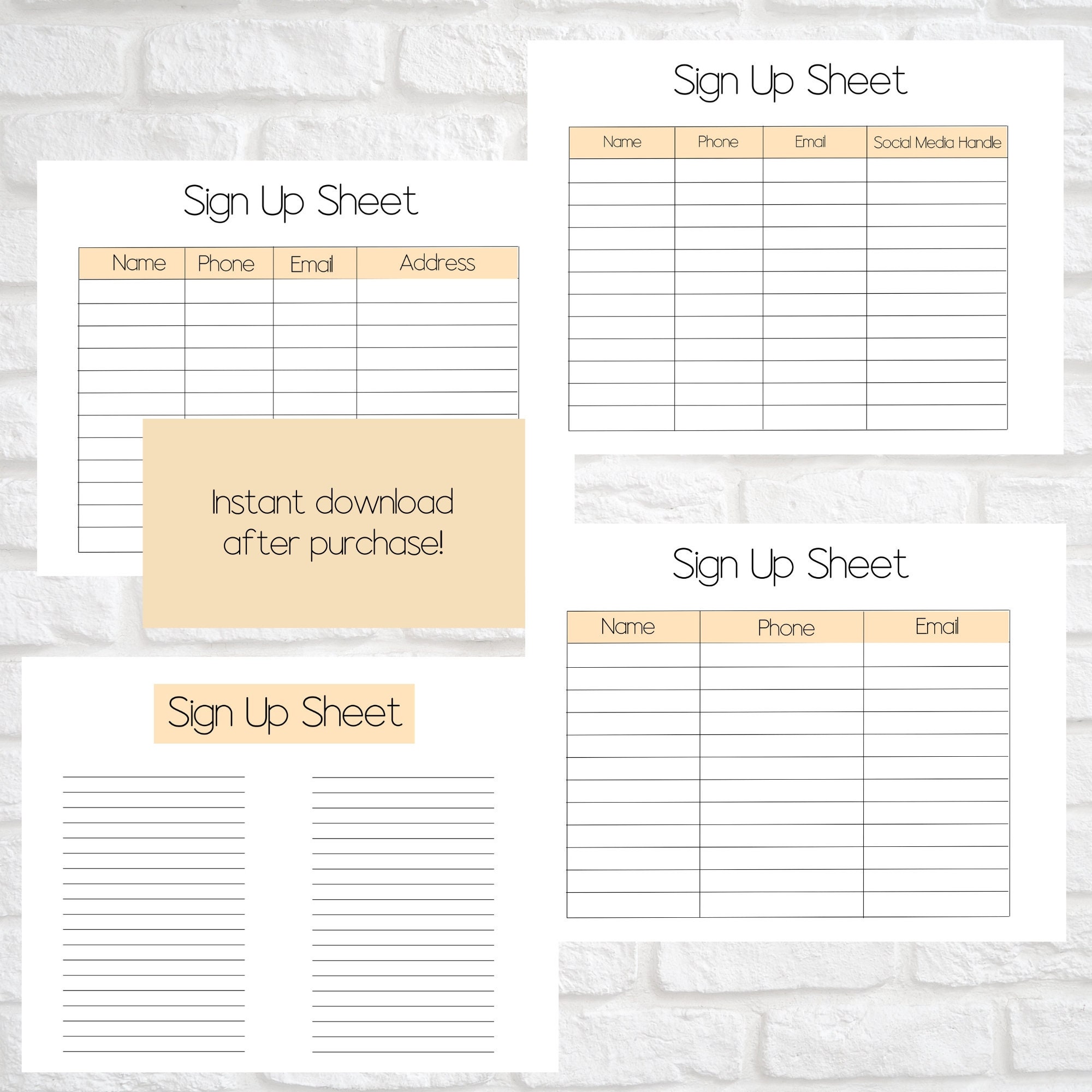 Printable Sign up Sheet Sign in Template Sign in Download Sign in ...