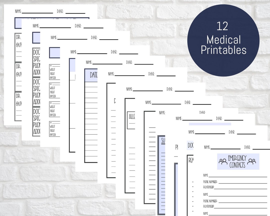 Personalized Medical Printable Digital Download - Etsy
