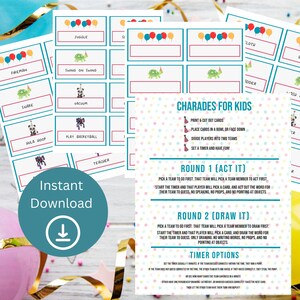 Printable Charade Game for Kids | Family Fun | Printable Games ...