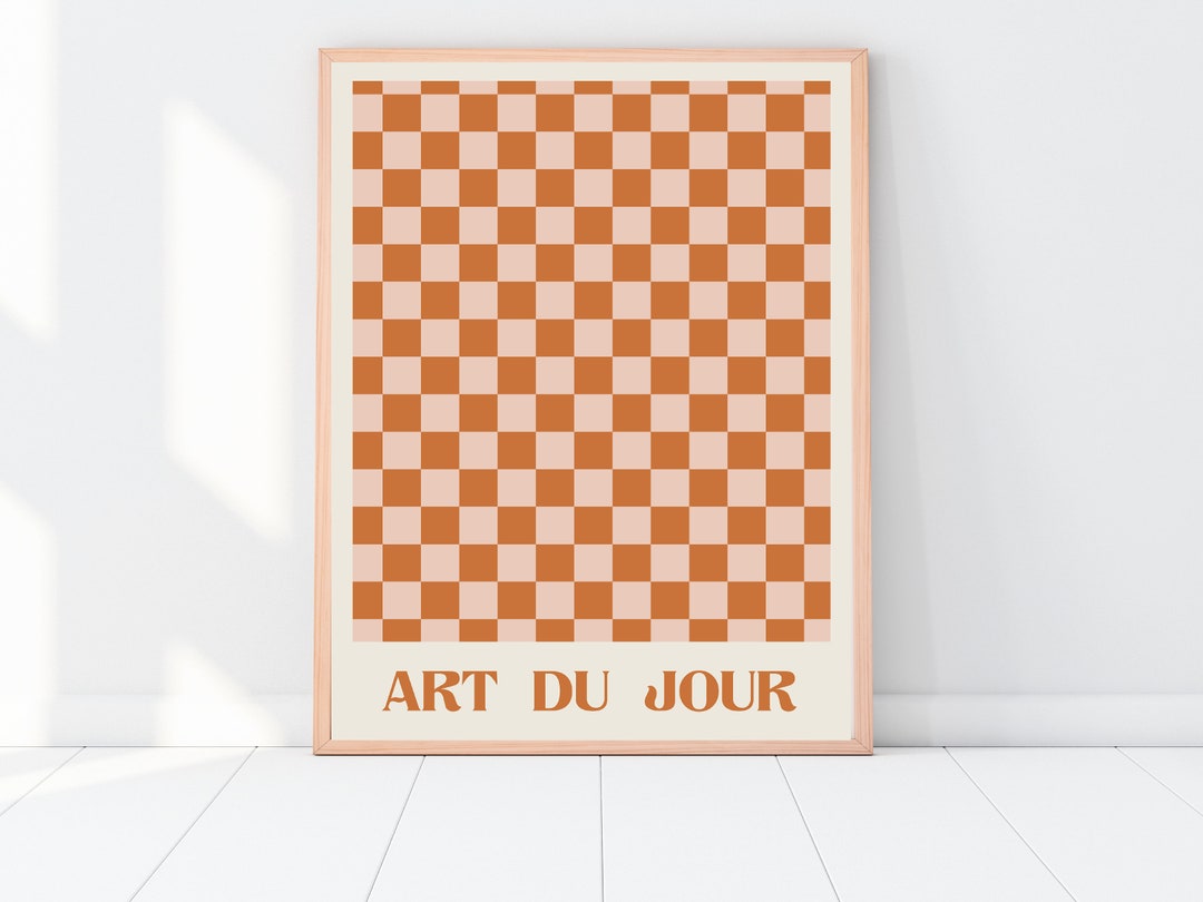 Checkerboard Print, Checkered Wall Art, Retro Wall Decor, Art Du Jour ...