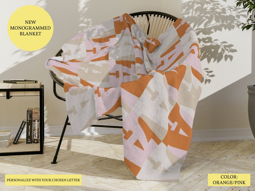 Monogrammed Blanket, Personalized Throw Blanket, Monogram Soft Blanket ...