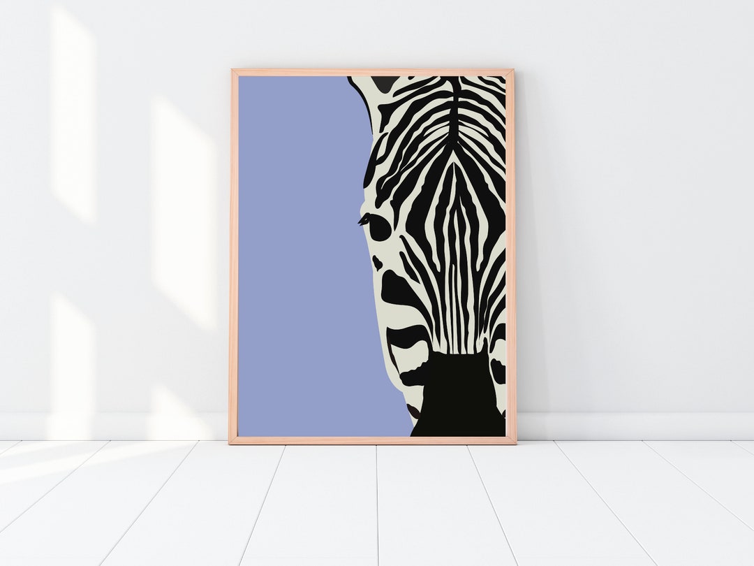 Zebra Wall Art, Safari Animal Poster, Zebra Illustration, Nursery ...