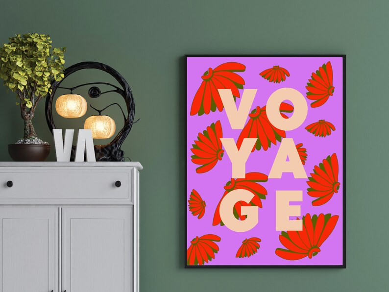 Tropical Voyage Print, Tropical Floral Poster, Exotic Prints, Floral ...