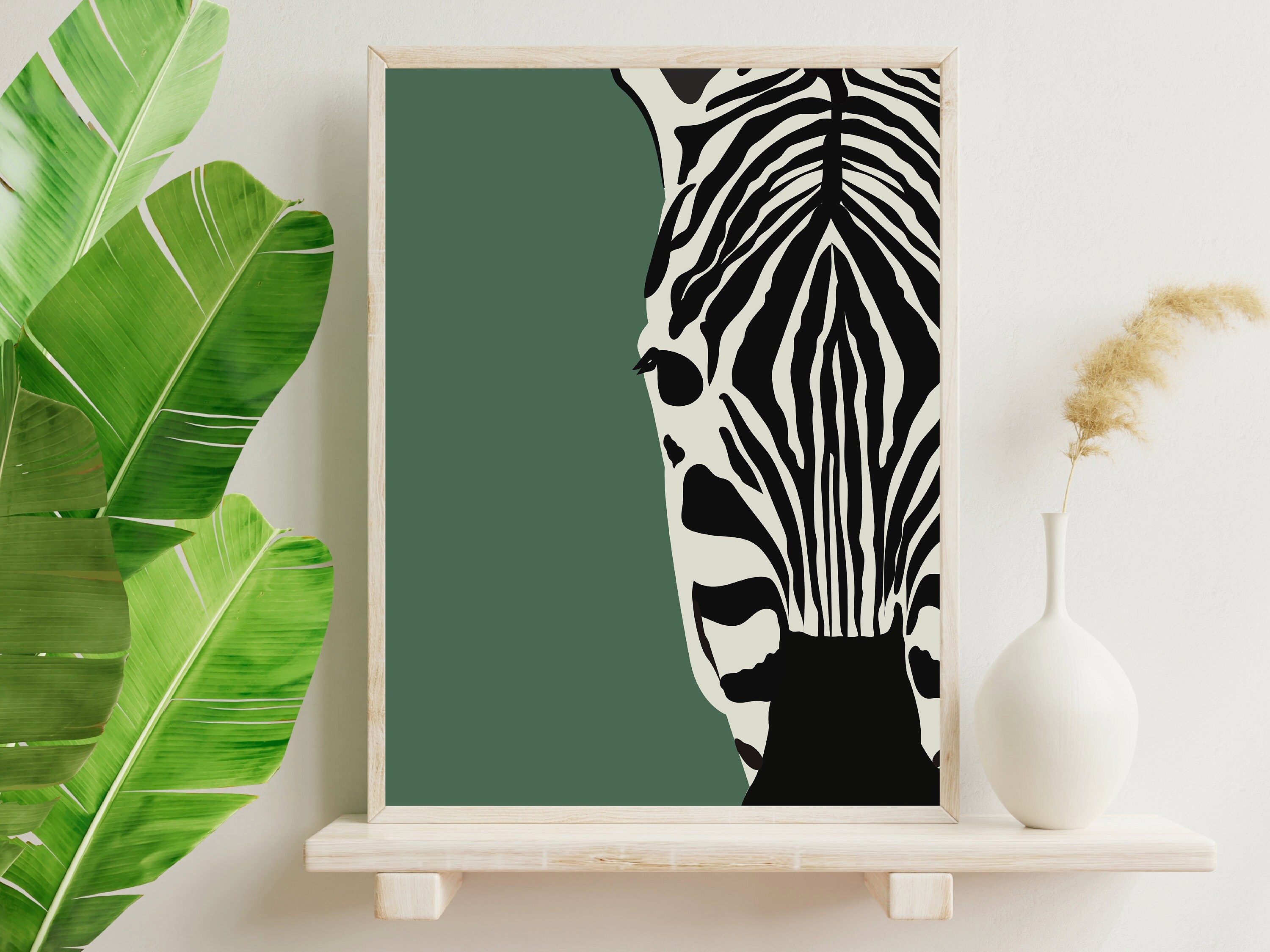 Zebra Wall Art, Safari Animal Poster, Zebra Illustration, Nursery ...