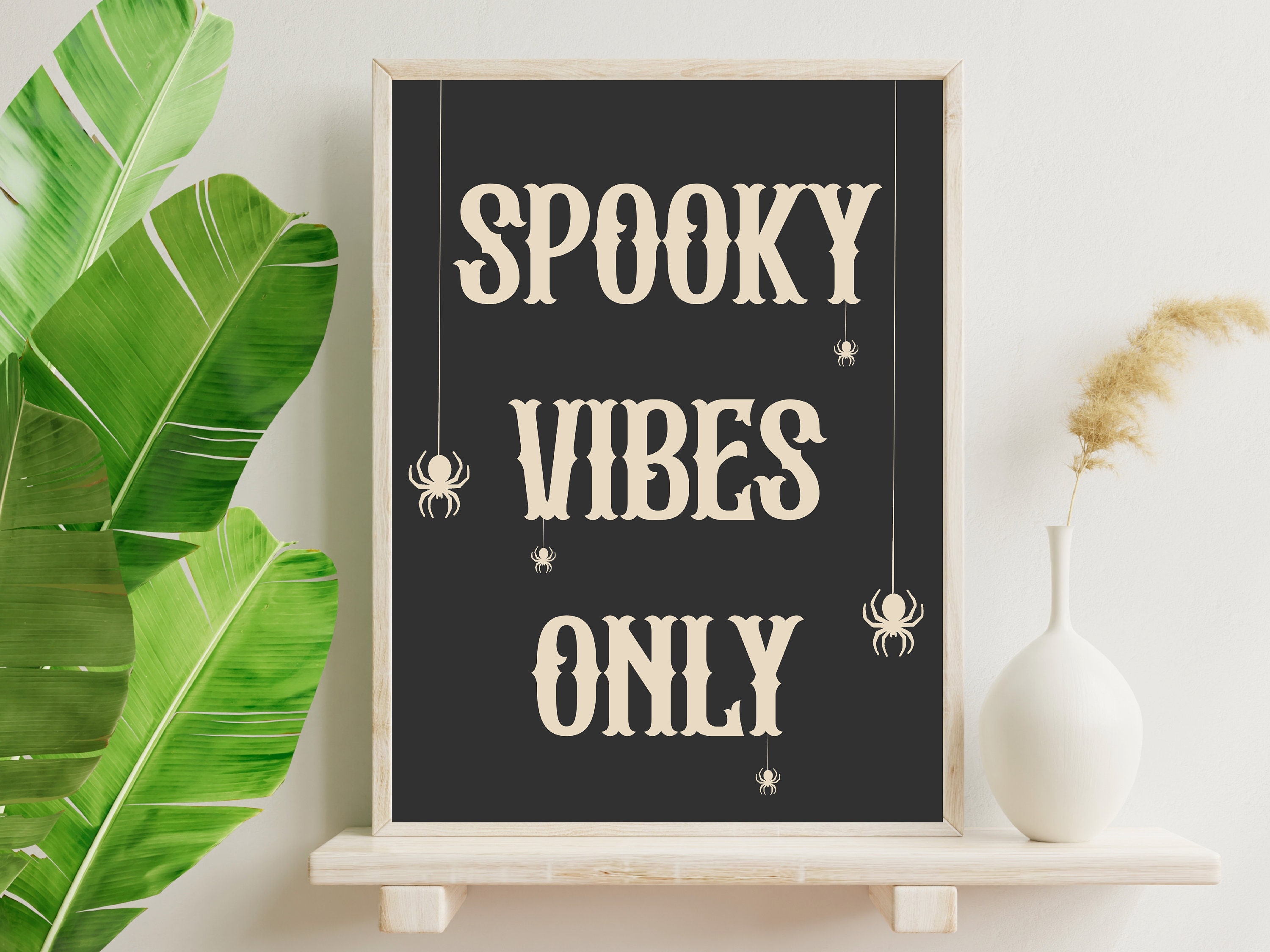 Spooky Vibes Only Print, Quote Text Art, Halloween Wall Art, Fall Decor ...