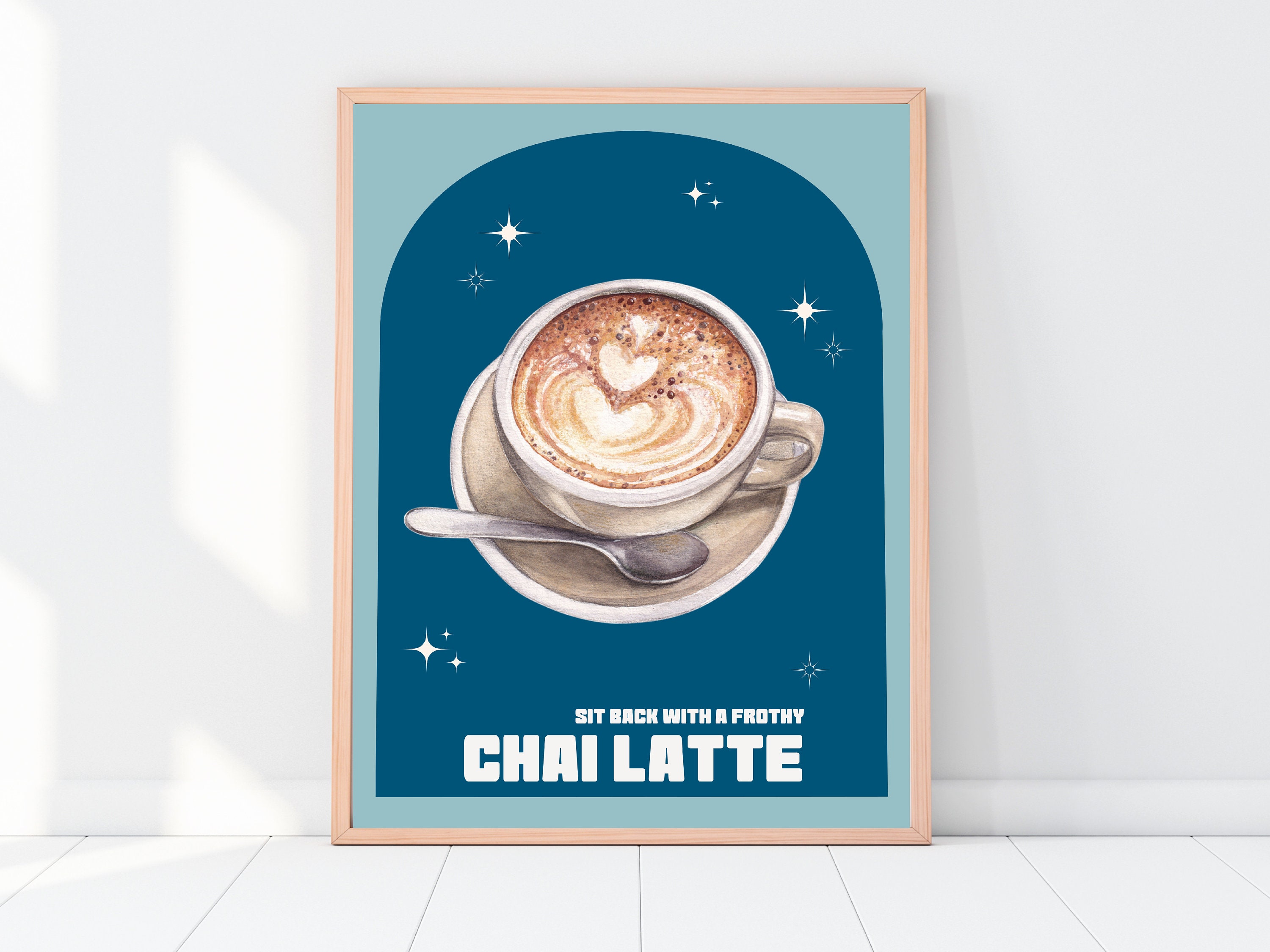 Chai Latte Wall Art, Hot Chai Latte Poster, Chai Print, Tea Wall Decor ...