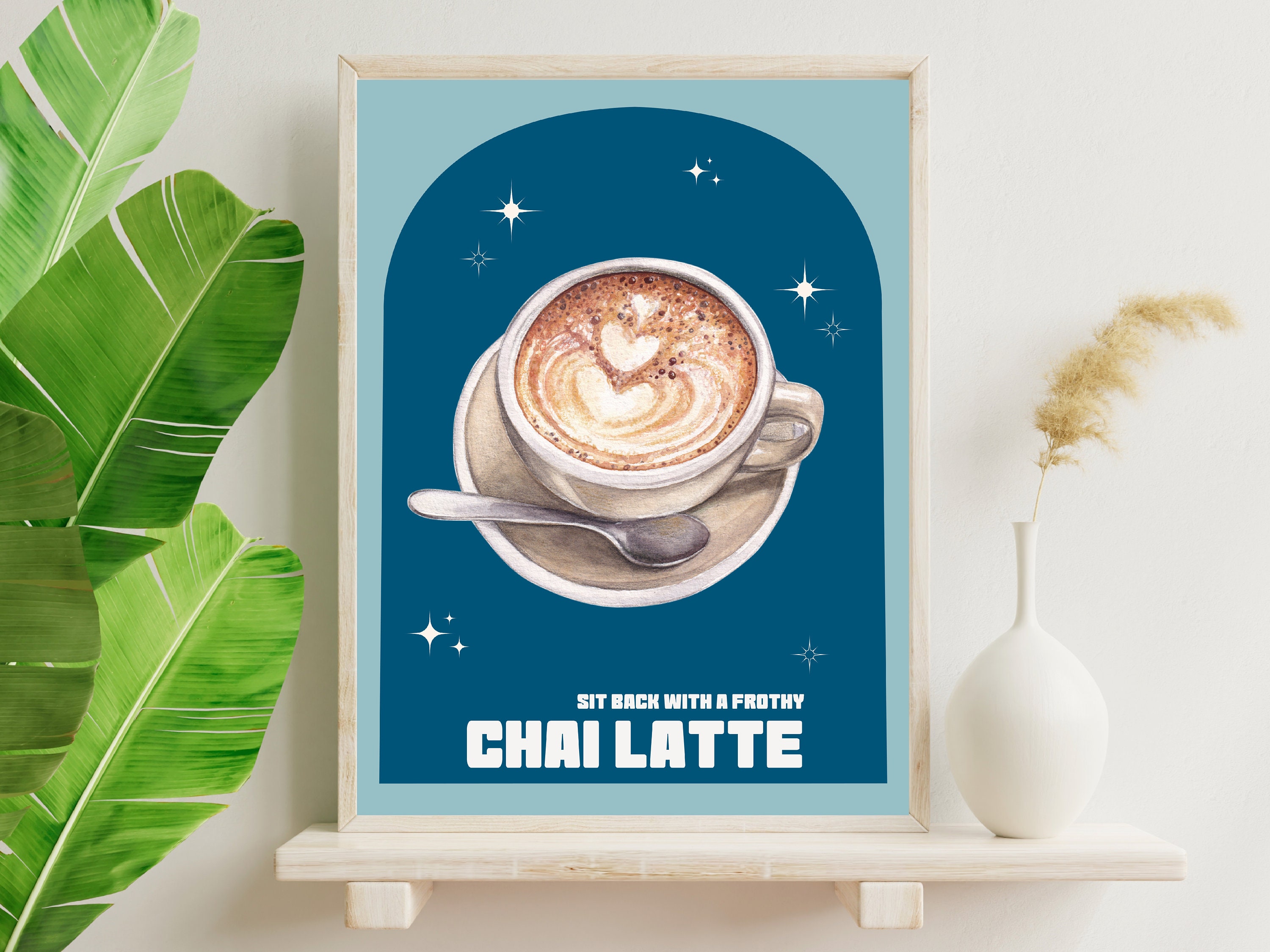 Chai Latte Wall Art, Hot Chai Latte Poster, Chai Print, Tea Wall Decor ...
