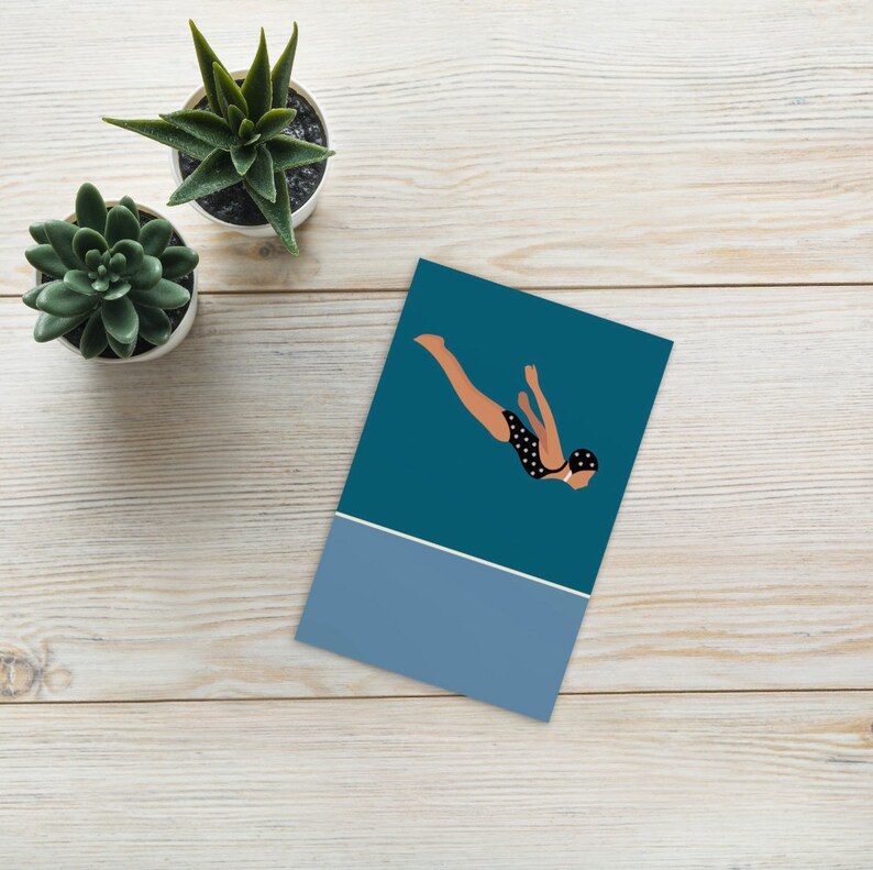 Swimmer Print, Diver Wall Art, Art Deco Print, Woman Diving Poster ...