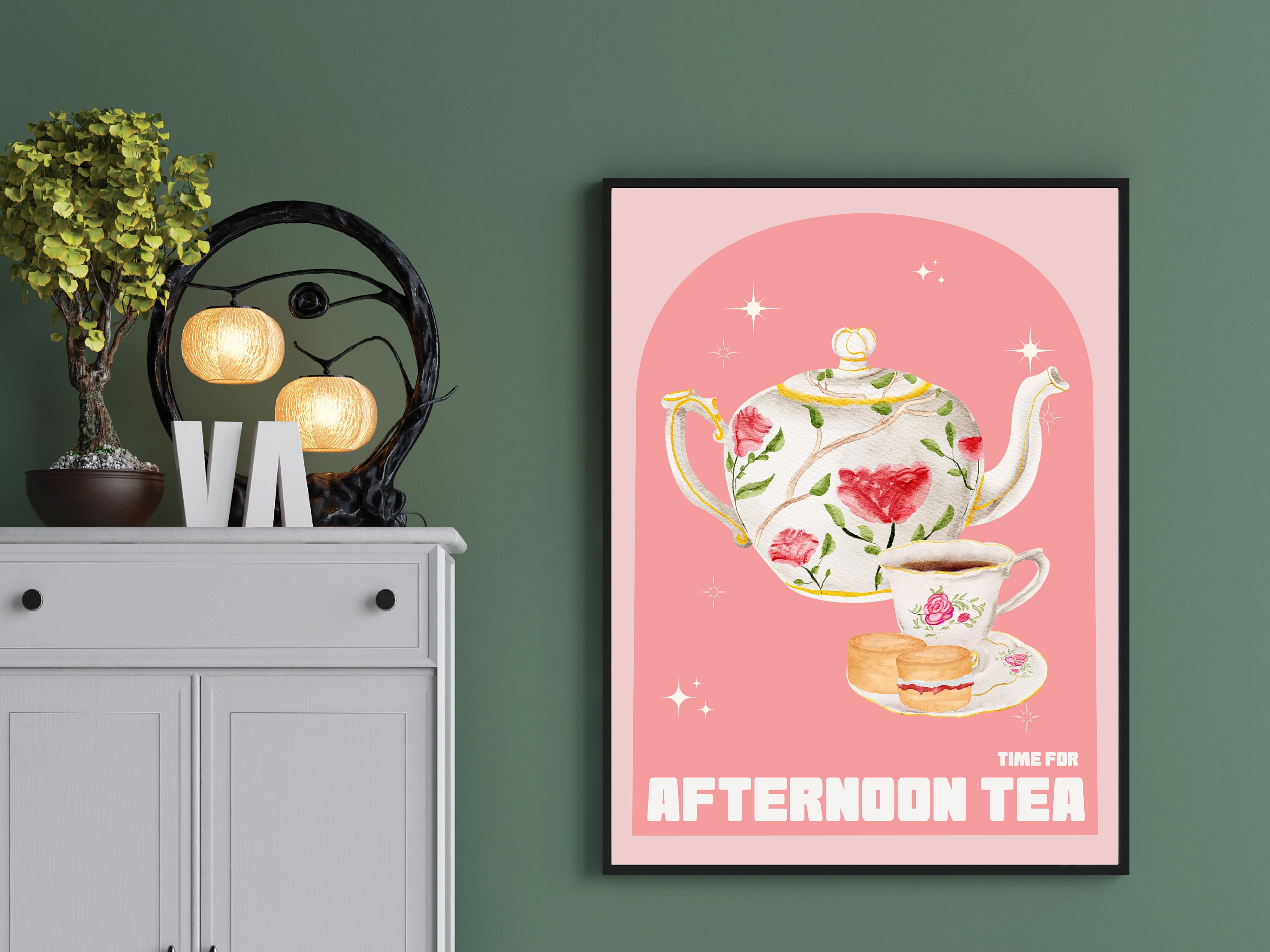 Afternoon Tea Wall Art, Afternoon Tea Poster, Tea Pot Print, Food ...