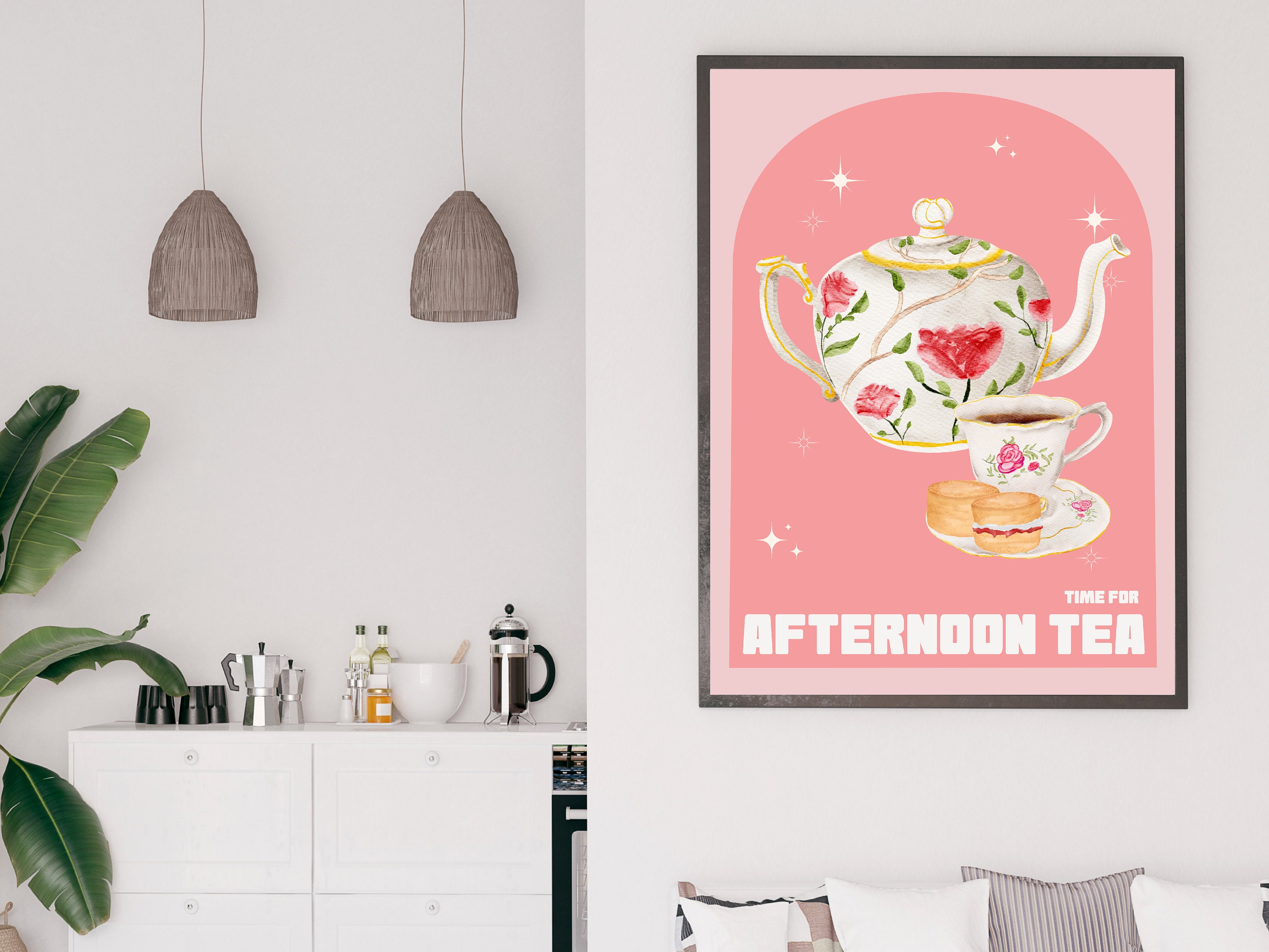 Afternoon Tea Wall Art, Afternoon Tea Poster, Tea Pot Print, Food ...