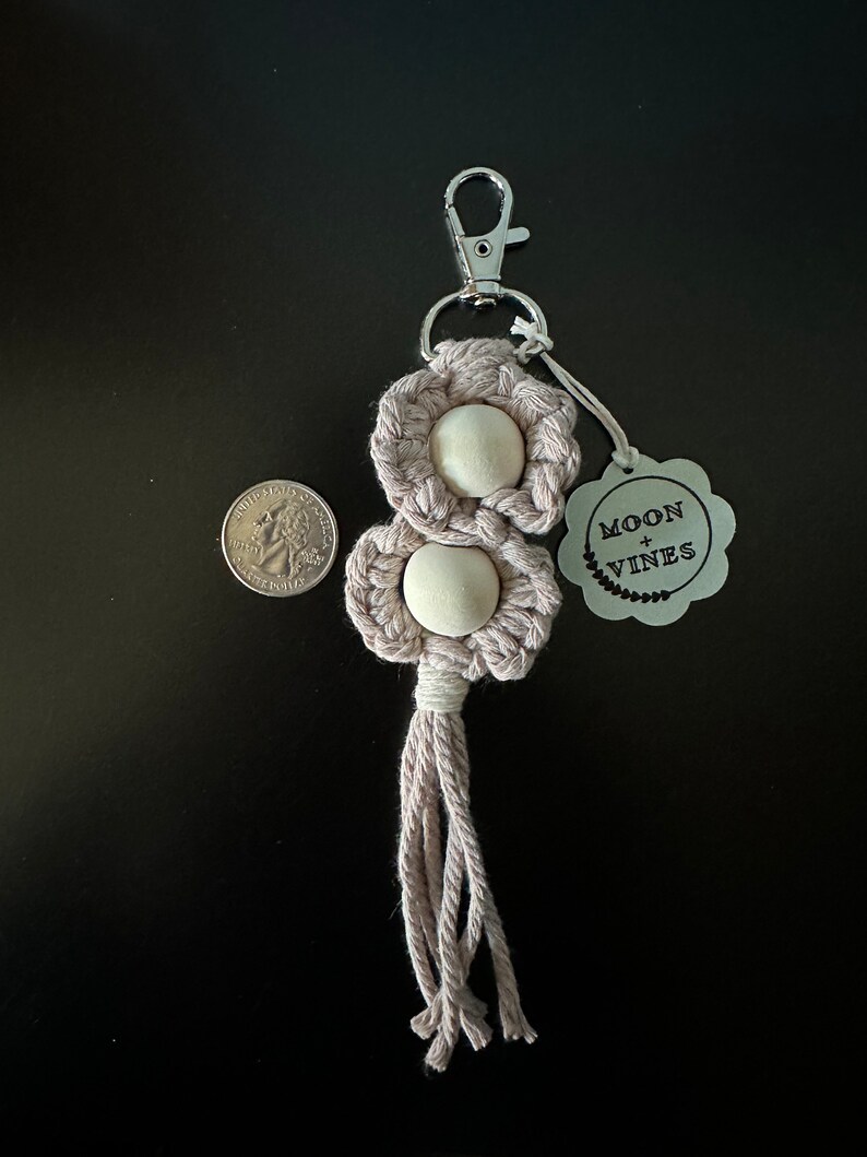 Macrame Flower Keychain - Etsy