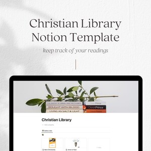 Christian Library Notion Template - Etsy
