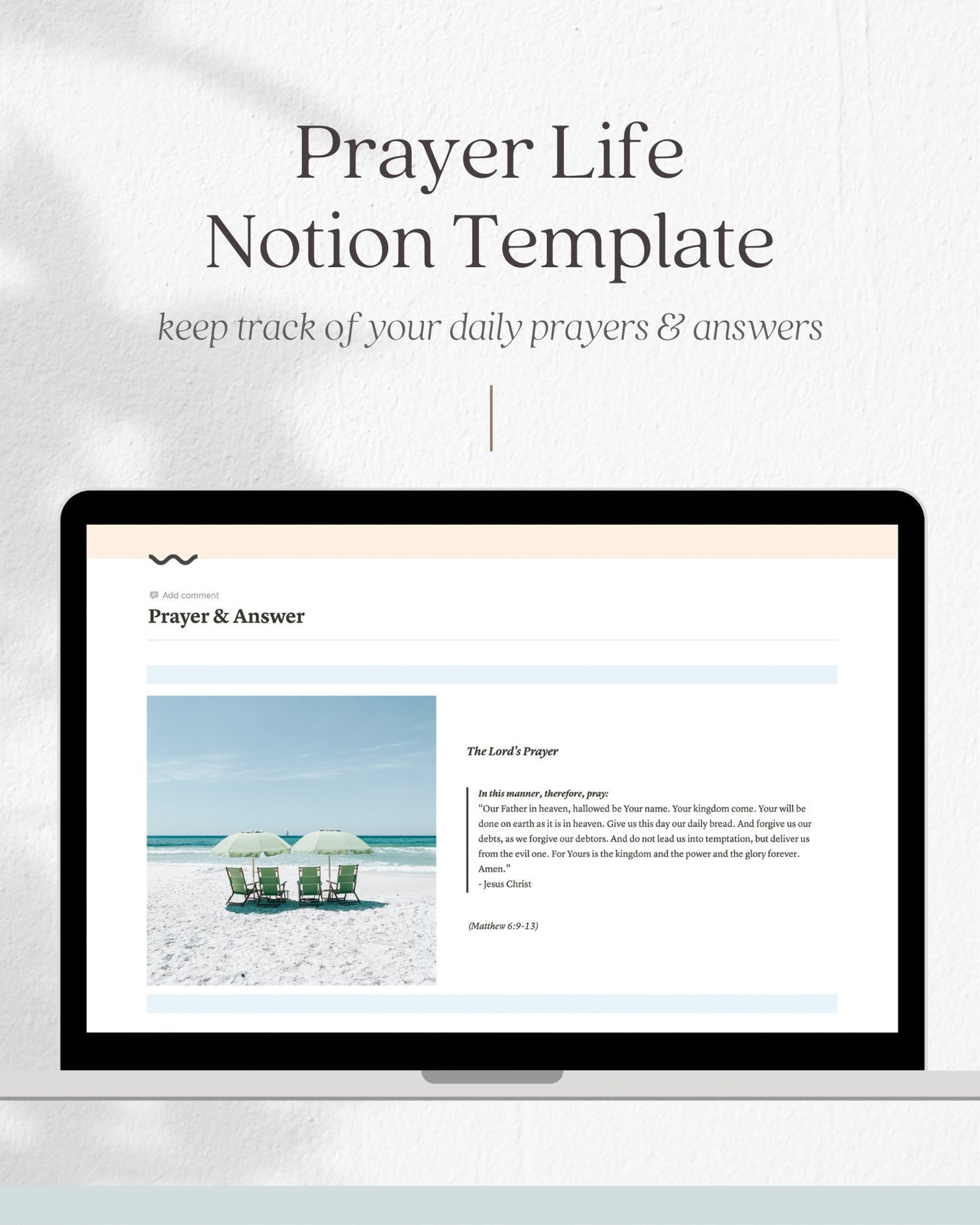 Prayer Life - Notion Template - Etsy