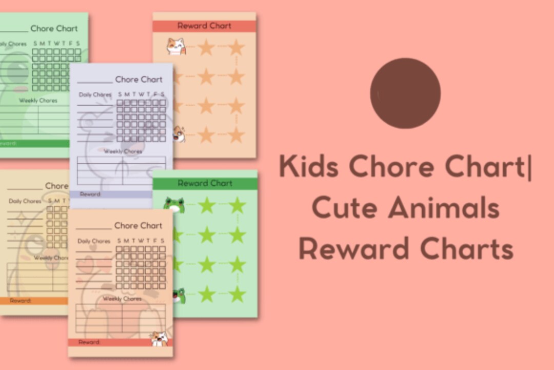 Kids Chore Chart Cute Animals Reward Charts / Chore Chart for - Etsy