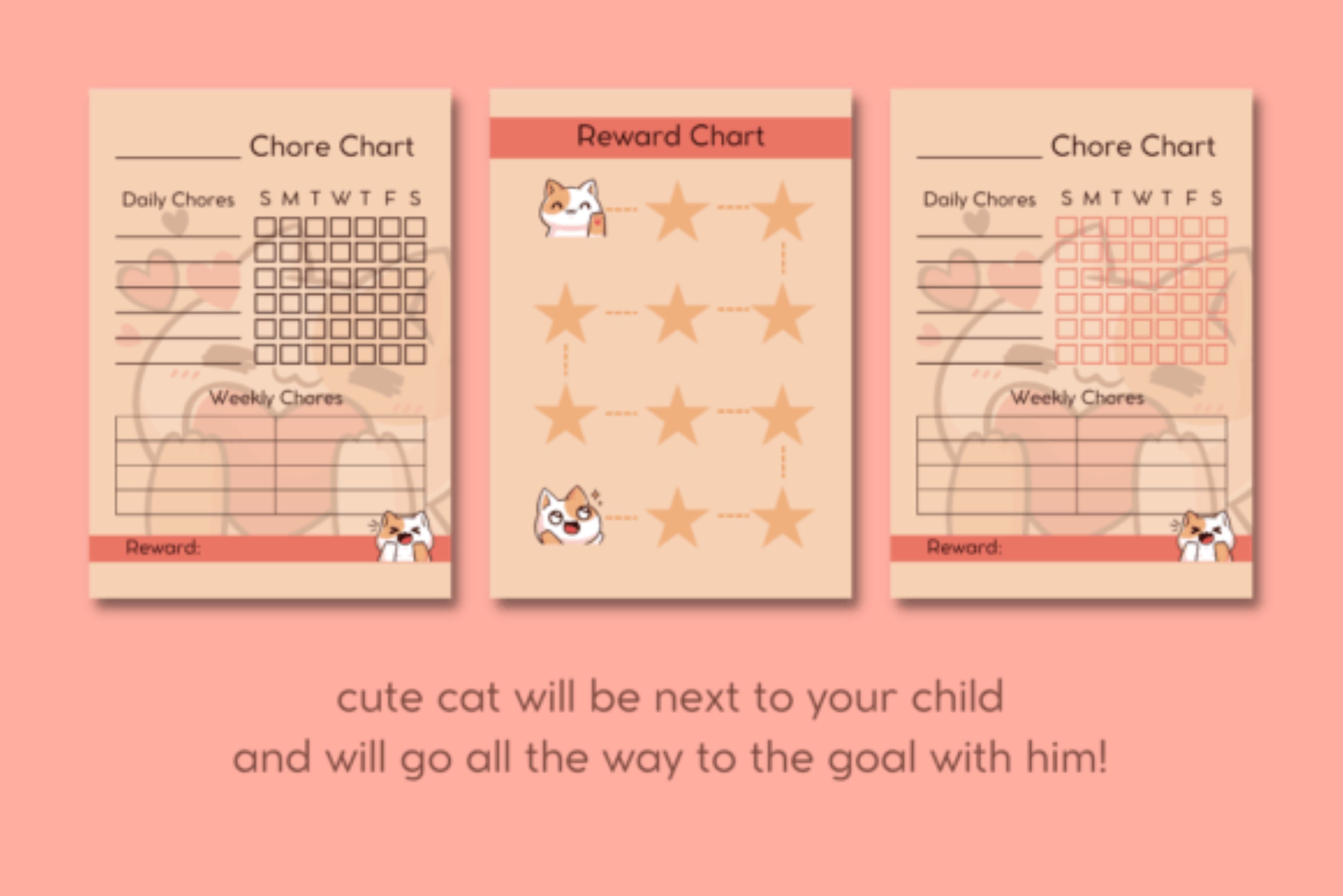 Kids Chore Chart Cute Animals Reward Charts / Chore Chart for - Etsy