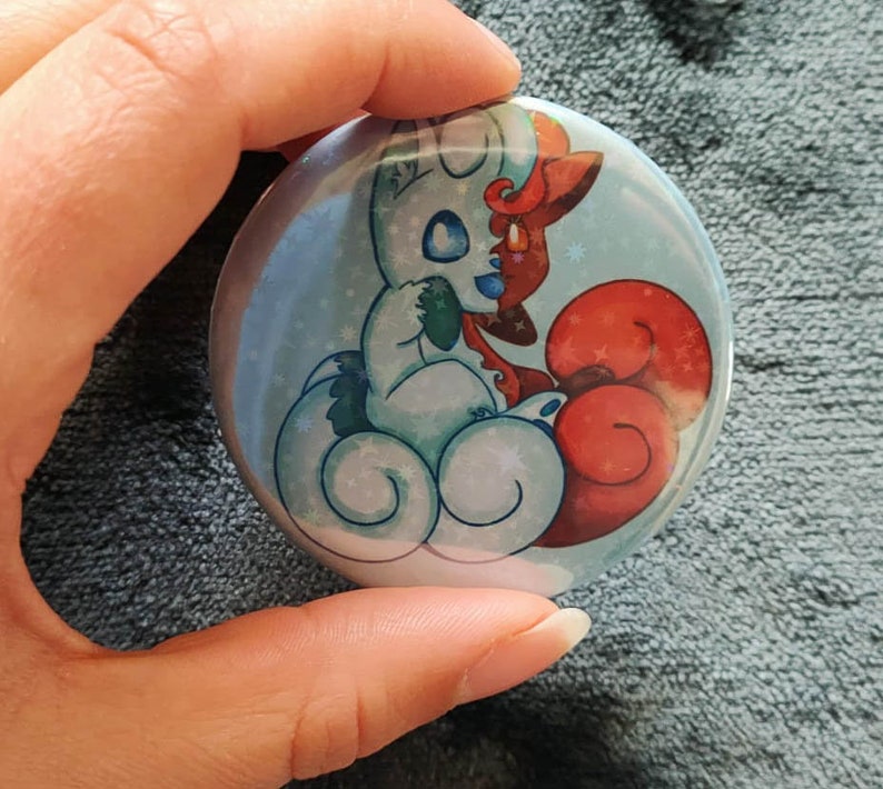 Fire Ice Vulpix Button - Etsy