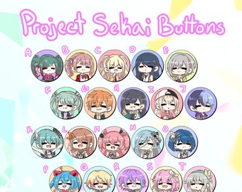 Holographic Project SEKAI Group Buttons PJSK - Etsy