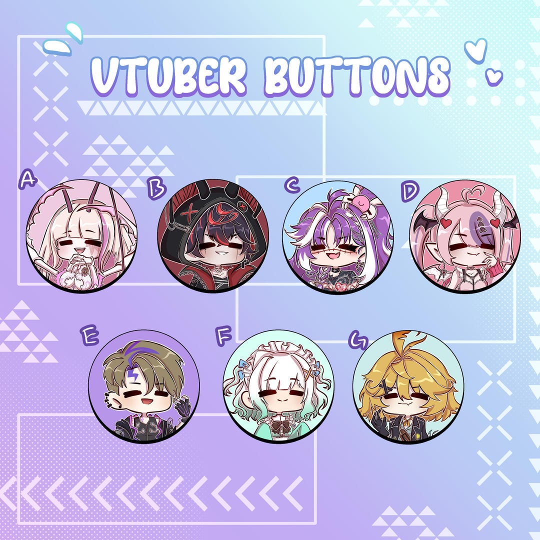 Vtuber Buttons - Etsy