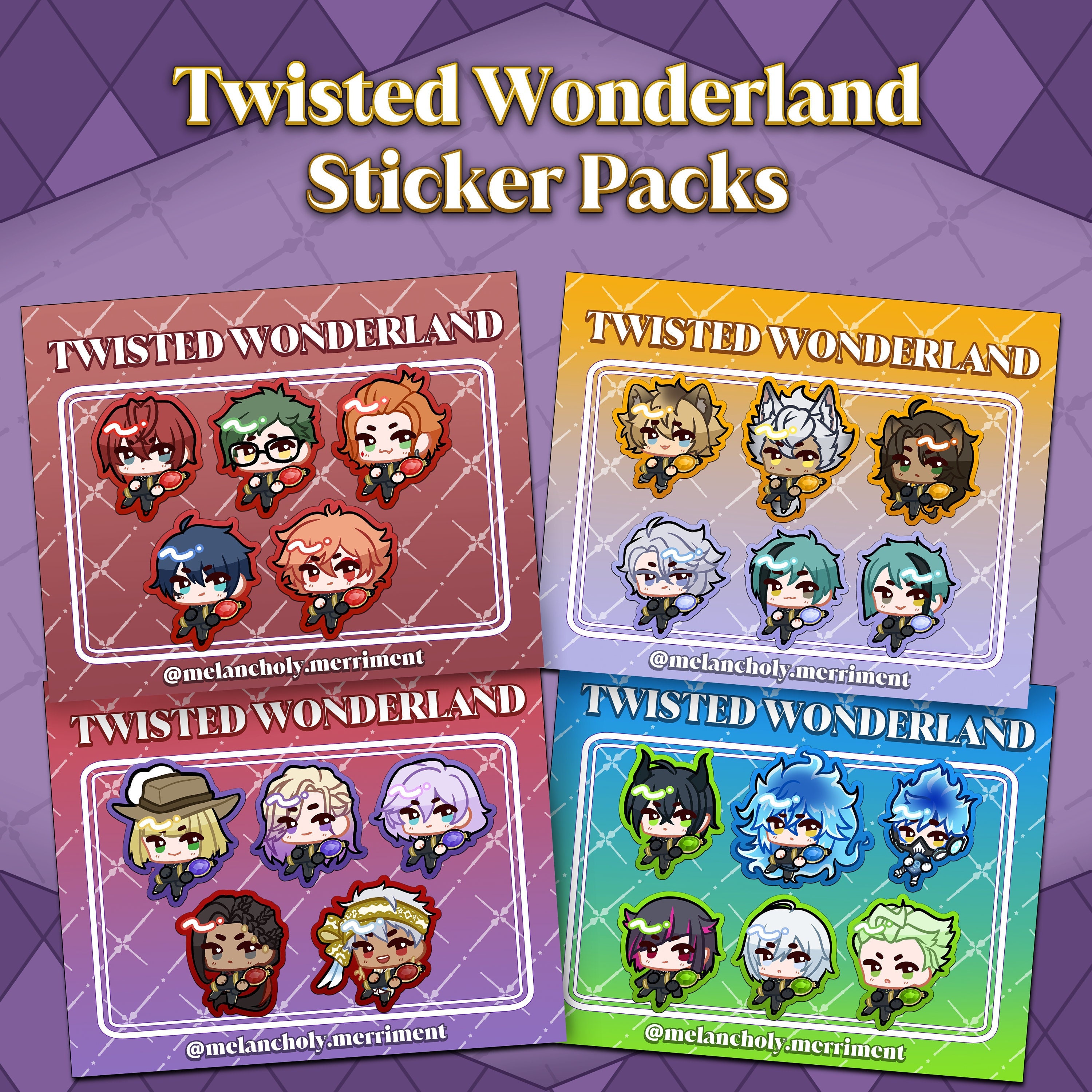 Twisted Wonderland Sticker Packs - Etsy