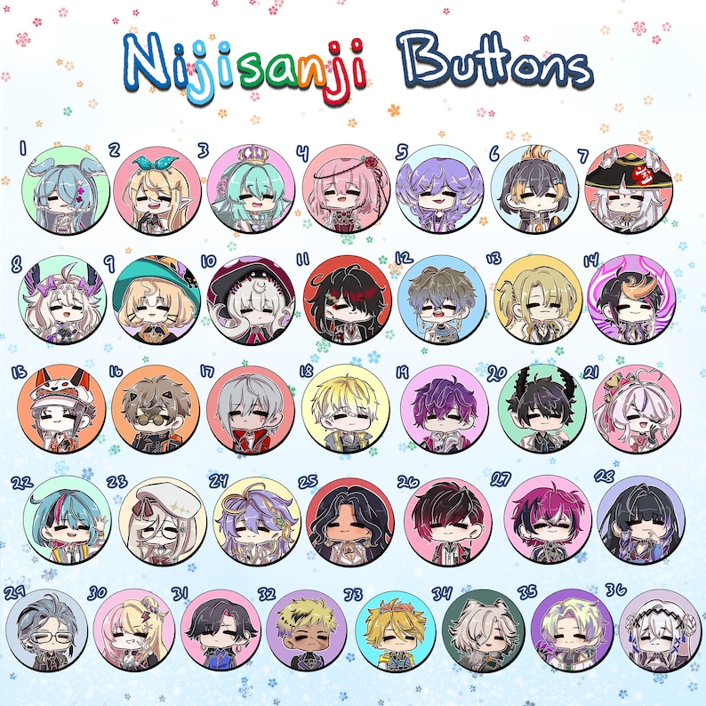 Nijisanji EN Buttons - Etsy